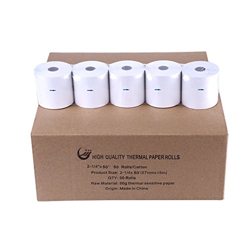 GHXGCYA-Thermal Paper Roll 2 1/4" x 50' BPA Free Receipt Roll 57mmX26m (50 Rolls)