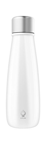 SGUAI by Maxtron The Smart Water Bottle Company 13.5 oz Vacuum Insulated Stainless Steel Drink Water Reminder with Temperature Indicator Smart Water Bottle Cup (White)