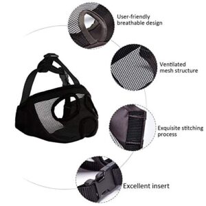 JYHY Short Snout Dog Muzzles- Adjustable Breathable Mesh Bulldog Muzzle for Biting Chewing Barking Training Dog Mask,Black(Eyehole) M