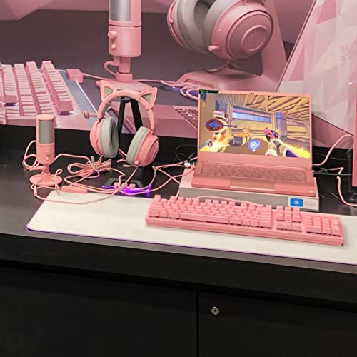 Razer Kitty Ears for Kraken Headsets: Compatible with Kraken 2019, Kraken TE Headsets - Adjustable Strraps - Water Resistant Construction - Quartz Pink