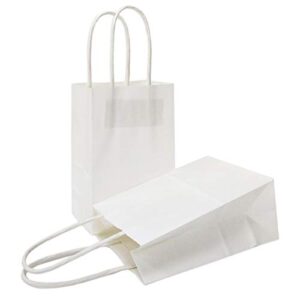 azowa gift bags mini kraft paper bags with handles(white, 25 pcs)