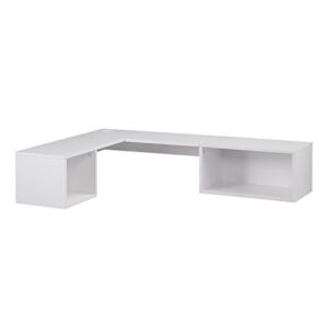 southern enterprises corner wall mount desk, white