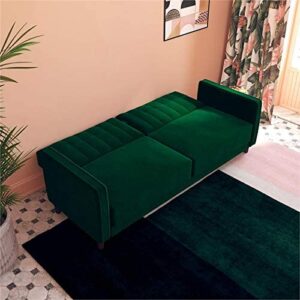 DHP Ivana Tufted Futon, Green Velvet