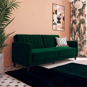 DHP Ivana Tufted Futon, Green Velvet