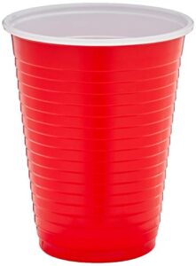 amazon brand - solimo 18oz disposable plastic party cups, 200 count, red