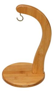 cortesi home bambootoni natural hanger with hook to keep your bananas fresh longer, 12", brown