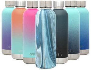 simple modern 17oz bolt sports water bottle - stainless steel - double wall vacuum insulated - leak proof bottle pattern: ocean quartz (wave water bottle)