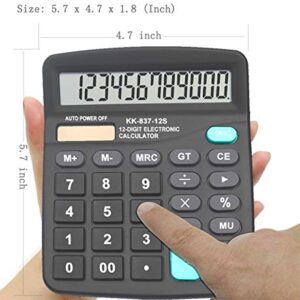 Calculators, BESTWYA 12-Digit Dual Power Handheld Desktop Calculator with Large LCD Display Big Sensitive Button (Black, Pack of 6)