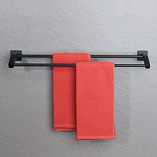 Alise Bath Double Towel Bars,Towel Hanger Towel Racks for Bathroom Lavatory,SUS304 Stainless Steel Towel Holder Towel Rail Wall Mount,GK9009-B Matte Black,25 Inch