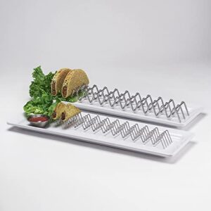 G.E.T. 4-81828 Stainless Steel Taco Holder / Stand, Holds 12 Tacos