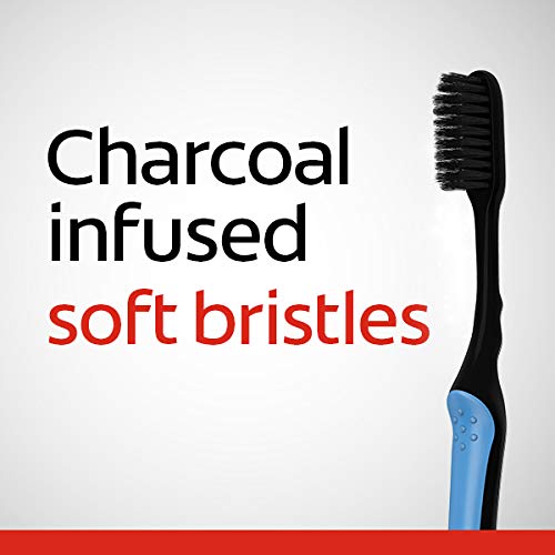 Colgate Slimsoft Floss-Tip Charcoal Toothbrush, Soft (4 Count)