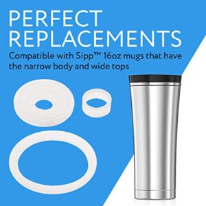 IMPRESA 2 Sets of Gaskets for Thermos Sipp (TM) 6 Ounce Travel Tumbler / Mug Gaskets / Seals - BPA-/Phthalate-/Latex-Free - 2 Full Replacements Per Kit