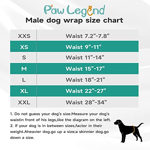 Paw Legend Washable Dog Belly Band Wrap Diapers for Male Dog | High Absorbing Puppy & Doggy Diapers Male (3 Pack,Multi-Colored,Small)