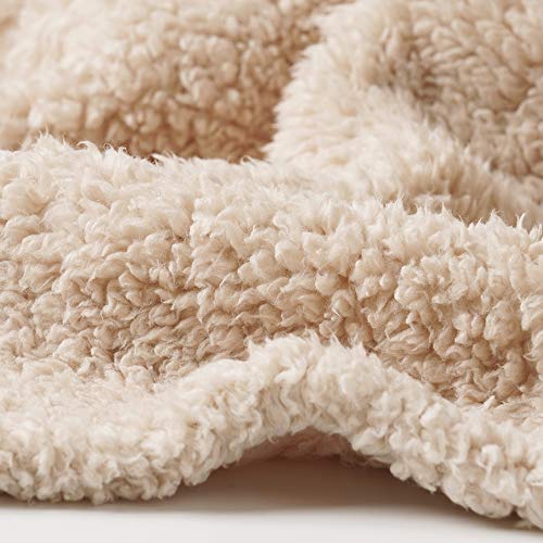 1 Pack 3 Calming Blankets Fluffy Premium Fleece Pet Blanket Soft Sherpa Throw for Dog Puppy Cat Beige Small (23x16'')