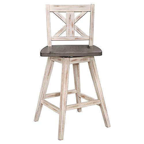 Homelegance Amsonia Counter Height Swivel Barstool (Set of 2), White