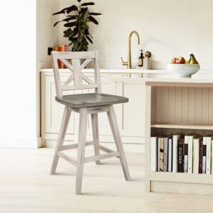 Homelegance Amsonia Counter Height Swivel Barstool (Set of 2), White