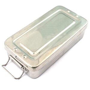 laja imports 8"x4"x2" instrument tray with lid holloware dental w/lock