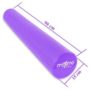 Maximo Fitness Foam Roller – Extra Long Exercise Rollers for Trigger Point Self Massage & Muscle Tension Relief - 90cm x 15cm Massager for Back, Legs, Workouts, Gym, Pilates and Yoga