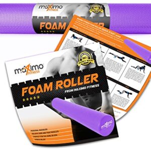 Maximo Fitness Foam Roller – Extra Long Exercise Rollers for Trigger Point Self Massage & Muscle Tension Relief - 90cm x 15cm Massager for Back, Legs, Workouts, Gym, Pilates and Yoga