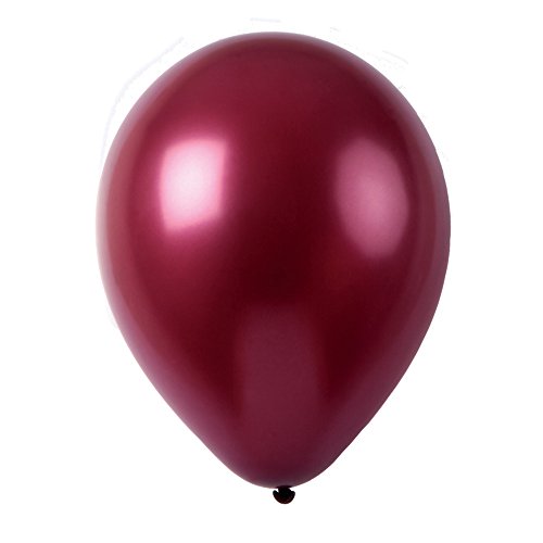 Topenca Supplies Party Solid Metallic Latex Balloons, 50-Pack, 12-Inch, Burgundy