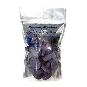 oceans wonders ceramic coralline purple large coral frag plugs 25 pack