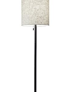 Adesso 1547-26 Liam Floor Lamp, 60.5 in., 100 W Incandescent/20 W CFL, Dark Bronze/Natural, 1 Bronze Lamp