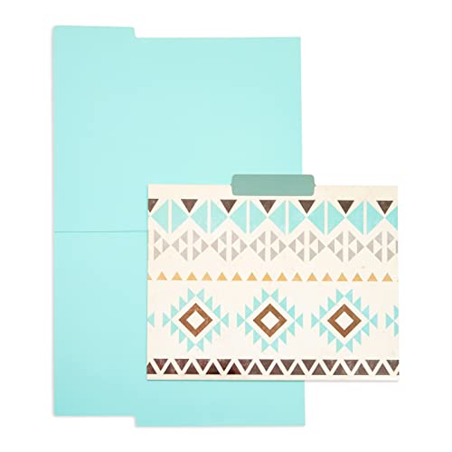 12-Pack Boho-Themed Western Decorative File Folders, Letter Size, 1/3 Cut Tab, Bohemian-Themed