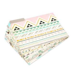 12-Pack Boho-Themed Western Decorative File Folders, Letter Size, 1/3 Cut Tab, Bohemian-Themed