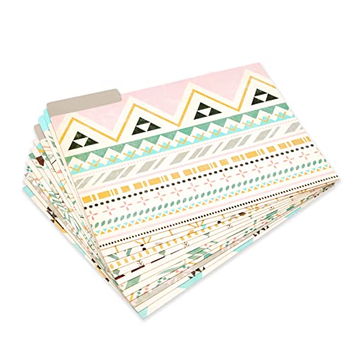 12-Pack Boho-Themed Western Decorative File Folders, Letter Size, 1/3 Cut Tab, Bohemian-Themed