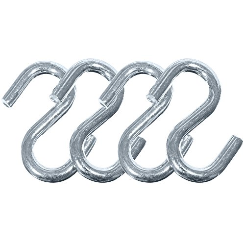 Paracord Planet - 4 Packs - S Shaped Hooks S Hanging Hooks S Metal Hanger - 3/8 Inch Thick, 3 Inches Long