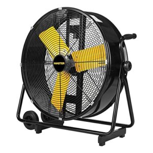 master 24" direct drive cradle drum fan for commercial, shop or garage - tiltable (mac-24dct)