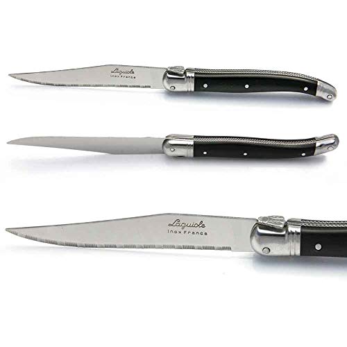 Set of 6 Laguiole steak knives ABS black - Direct from France