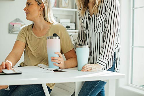 Simple Modern Tumbler with Clear Flip Lid and Straw | Reusable Insulated Water Bottle Stainless Steel Travel Mug | Slim Cruiser Collection | 32oz, Ombre: Sorbet