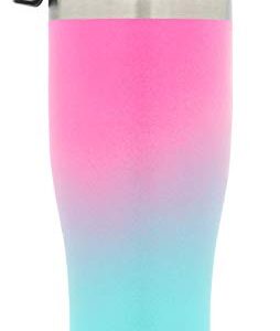 Simple Modern Tumbler with Clear Flip Lid and Straw | Reusable Insulated Water Bottle Stainless Steel Travel Mug | Slim Cruiser Collection | 32oz, Ombre: Sorbet