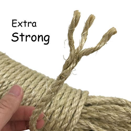 Yangbaga Sisal Rope for Cats - 1/4 Inch - Natural Fiber and Color 164FT