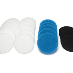 LTWHOME Value Pack of Carbon Filter, Coarse Filter and Fine Filter Pads Set Suitable for Eheim Classic 2215/350 2616151 (Pack of 24)