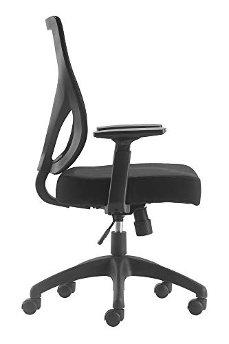 Serta Production Office Chair with Nylon Base, Adjustable Ergonomic Midback Lumbar Support, Breathable Mesh Back, Black