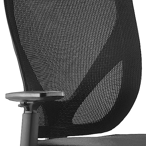 Serta Production Office Chair with Nylon Base, Adjustable Ergonomic Midback Lumbar Support, Breathable Mesh Back, Black