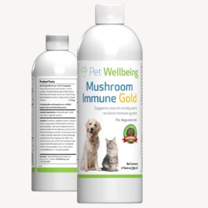 Pet Wellbeing - Mushroom Immune Gold - Natural Alternative Immune Support for Dogs and Cats - 8oz (237ml).