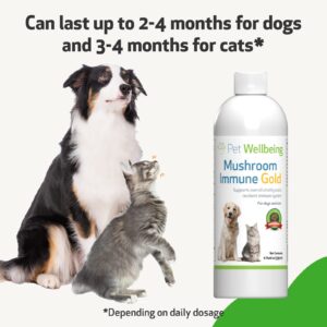 Pet Wellbeing - Mushroom Immune Gold - Natural Alternative Immune Support for Dogs and Cats - 8oz (237ml).