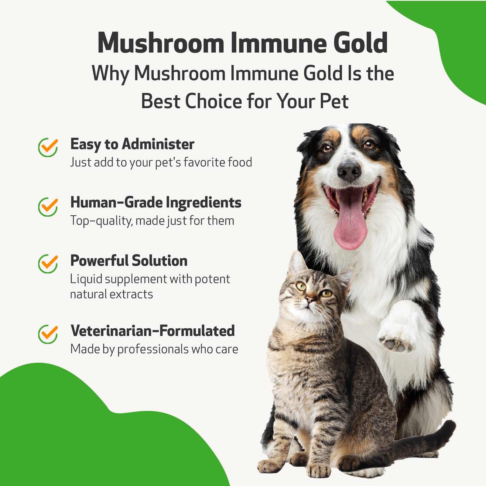 Pet Wellbeing - Mushroom Immune Gold - Natural Alternative Immune Support for Dogs and Cats - 8oz (237ml).