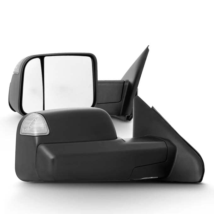 AKKON - For [2009 Style] 2002-2008 Dodge Ram 1500/2003-2009 2500 3500 Manual Tow Mirrors w/Turn Signal Left+Right Pair