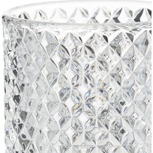 RockTrend Home Decorative Butterfly Candy Jar Candy Dish Candy Buffet Storage Container Clear Crystal Diamond Faceted Jar with Crystal Lid-Large-16 OZ (Round, 16 OZ)