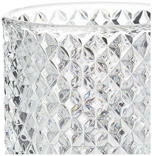 RockTrend Home Decorative Butterfly Candy Jar Candy Dish Candy Buffet Storage Container Clear Crystal Diamond Faceted Jar with Crystal Lid-Large-16 OZ (Round, 16 OZ)