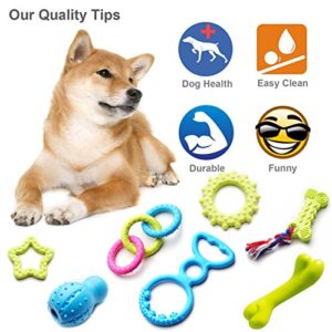 SZKOKUHO 17 Packs Durable Pet Puppy Dog Chew Toys Set Puppy Teething Ball Toys Puppy Rope Dog Tug Toy Safety Design for Small Dogs