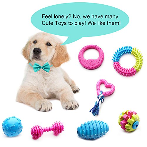 SZKOKUHO 17 Packs Durable Pet Puppy Dog Chew Toys Set Puppy Teething Ball Toys Puppy Rope Dog Tug Toy Safety Design for Small Dogs