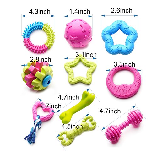 SZKOKUHO 17 Packs Durable Pet Puppy Dog Chew Toys Set Puppy Teething Ball Toys Puppy Rope Dog Tug Toy Safety Design for Small Dogs