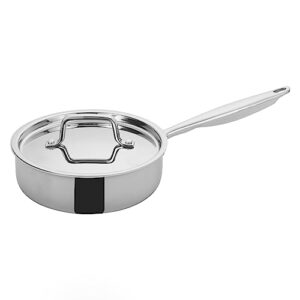 WINCO Tri-Ply Saute Pan, Silver