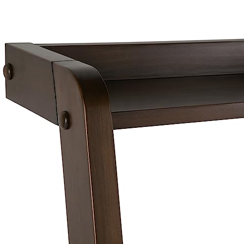 SIMPLIHOME Aleck SOLID WOOD 36 inch Wide Home Office Desk, Writing Table, Workstation, Study Table Furniture in Warm Walnut Brown with 2 Drawers