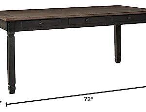 Signature Design by Ashley Tyler Creek Farmhouse Dining Table with Drawers, Seats up to 6, Almost Black